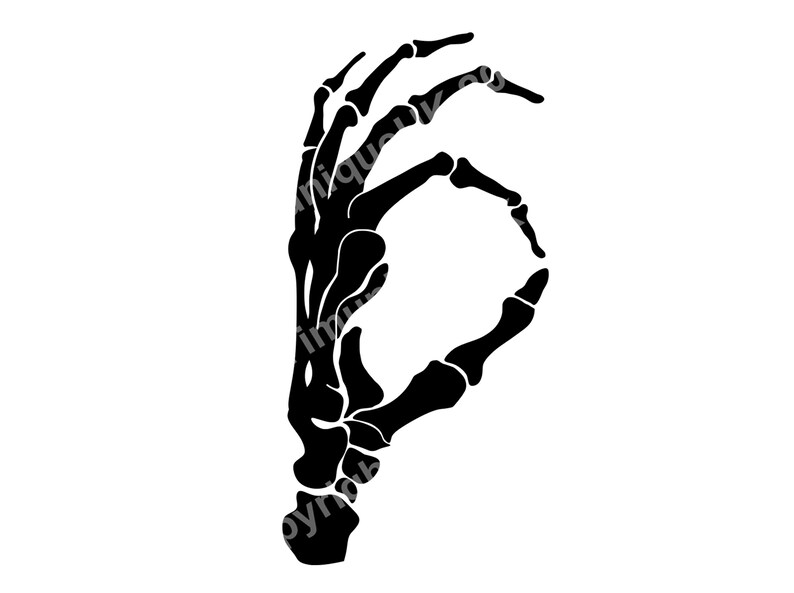Skeleton OK Hand Digital Download Files SVG PNG Pdf for - Etsy
