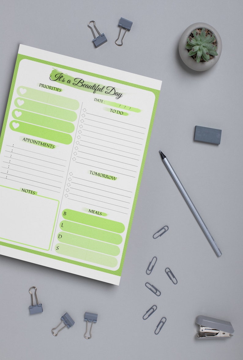 Mint Green Daily Planner: Printable To-do List (PDF) - Etsy