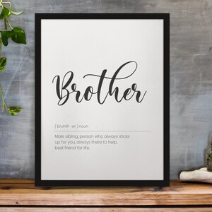 Brother Definition Print | Brother Poster | Brother Printable Art ...