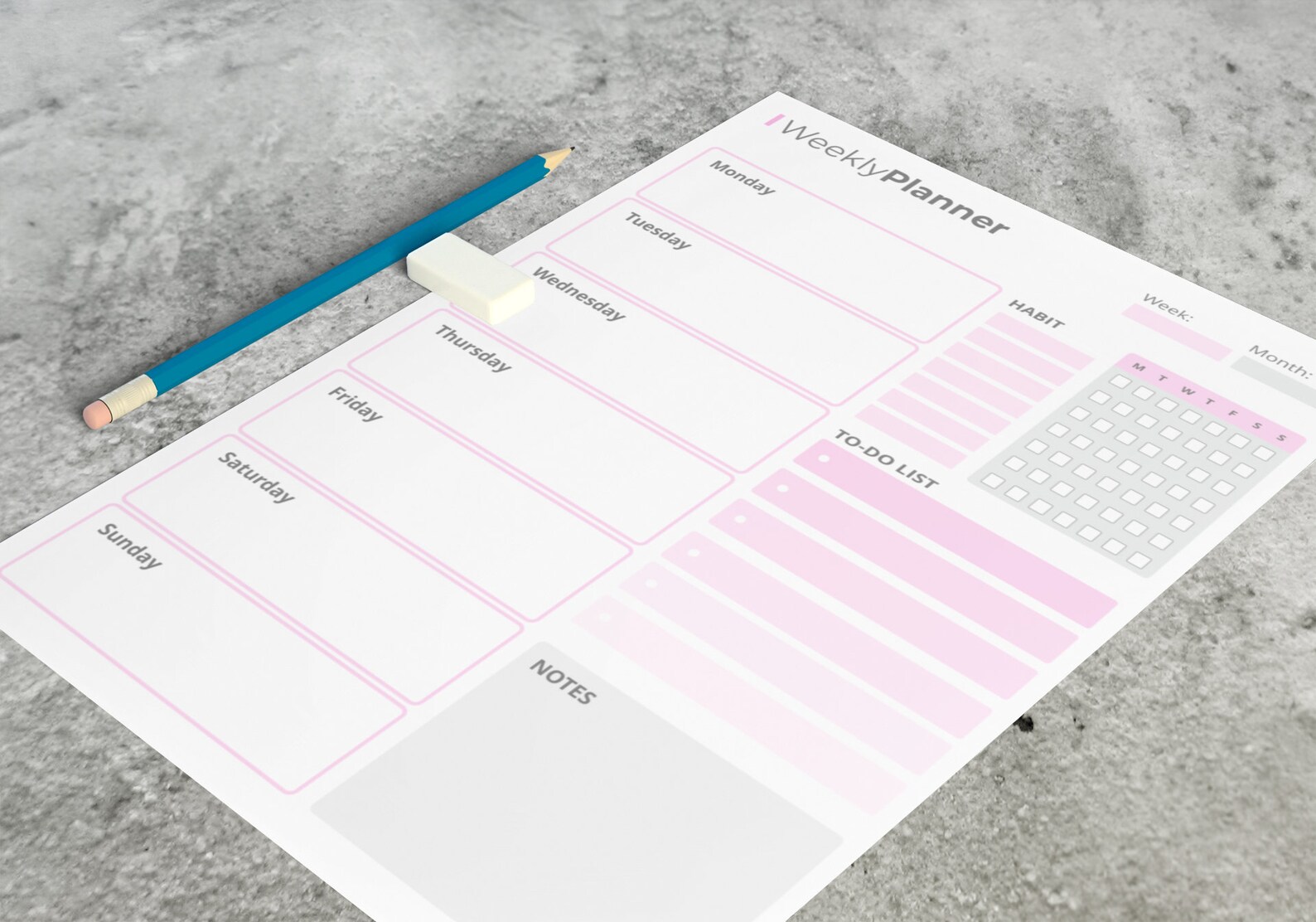 Day Week Planner Template Weekly Day Week Bundle Instant Download PDF ...
