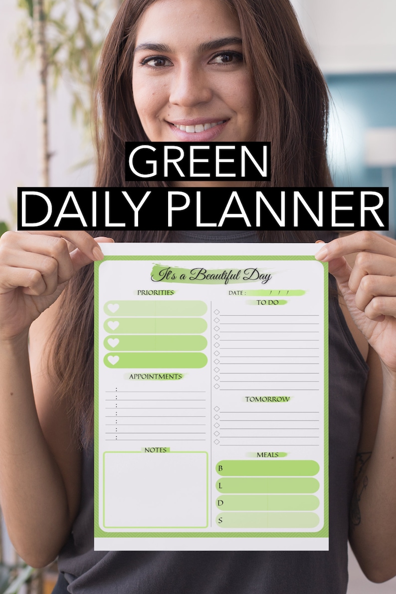 Mint Green Daily Planner: Printable To-do List (PDF) - Etsy