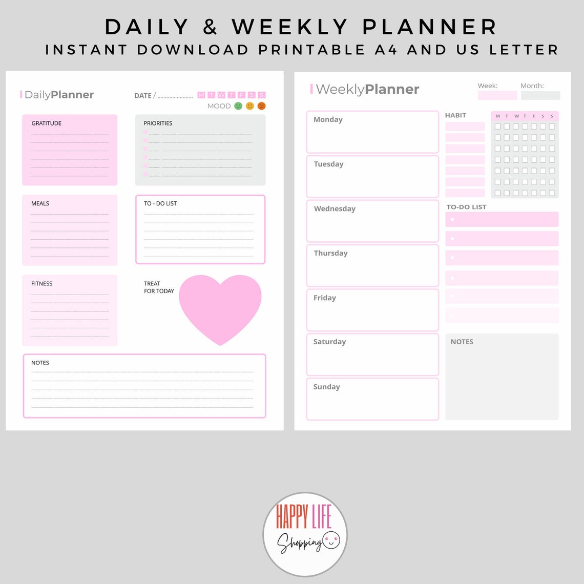 2022 Printable Planner Bundle Printable Day and Week Instant Download ...