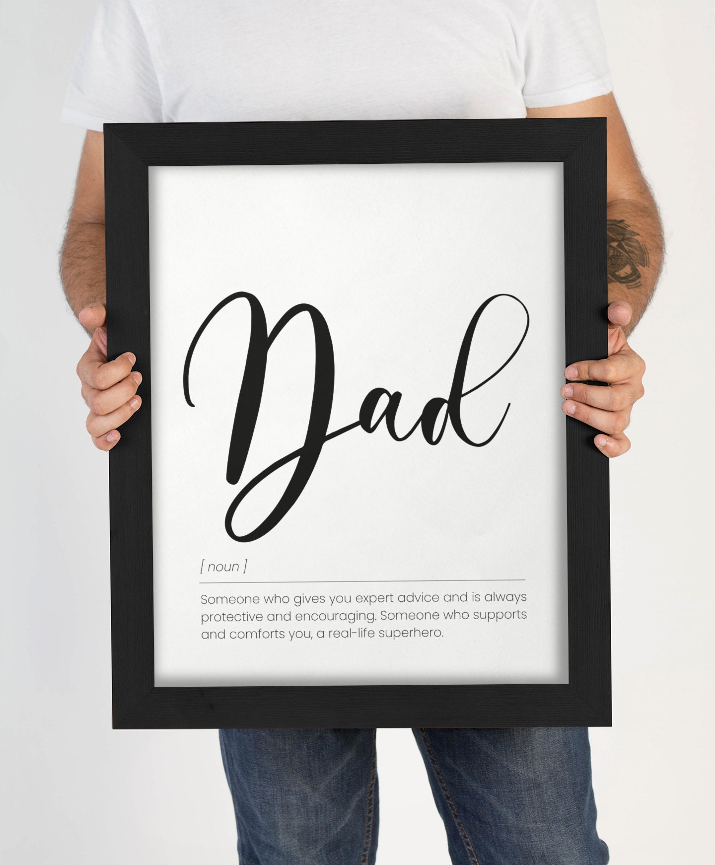 Dad Definition Print, Dad Poster, Father Printable Art, Typography, Dad ...