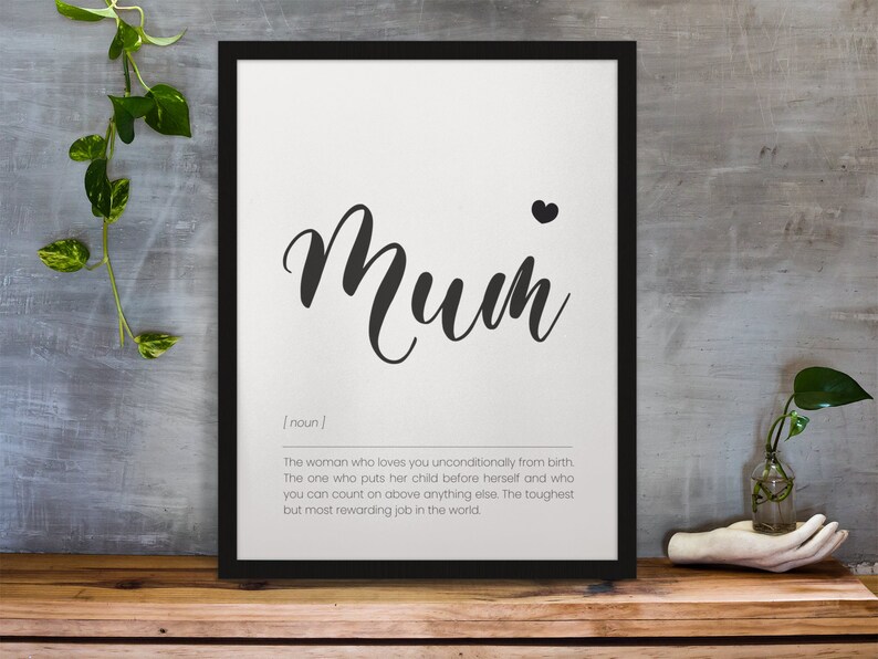 Mum Definition, Mum Print, Mothers Day Gift, Gifts for Mum, Mum Quotes ...