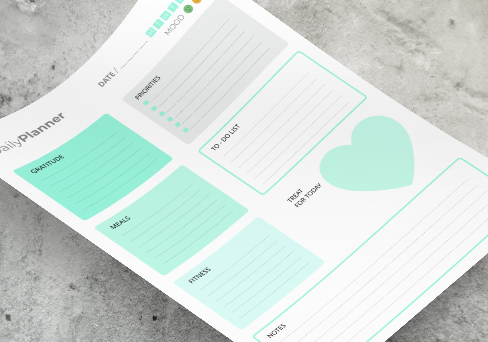 Green Daily Planner Printable: A4, Letter Size (PDF Download) - Etsy