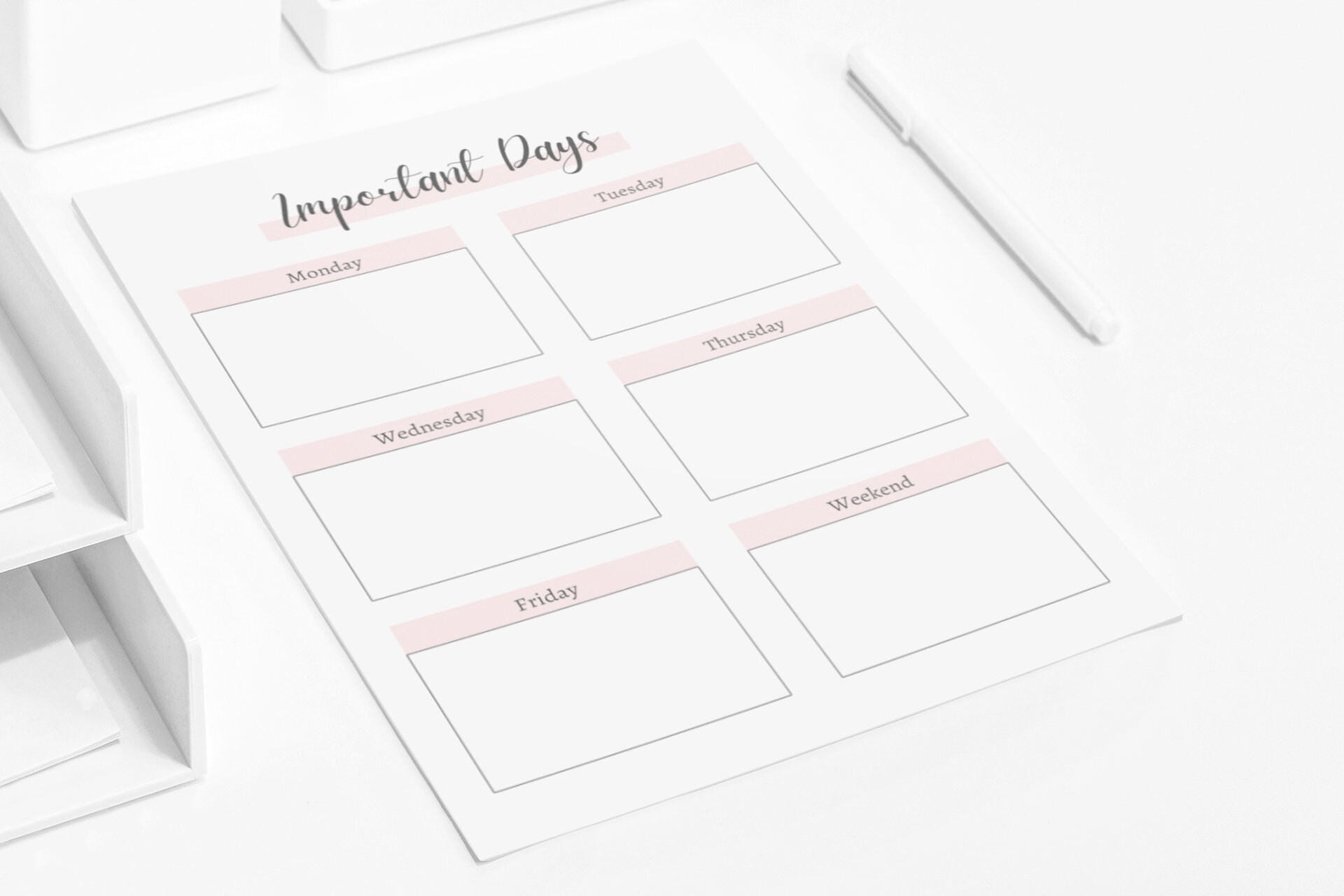 Important Days Tracker | Important Days Log | Journal Page | Planner ...
