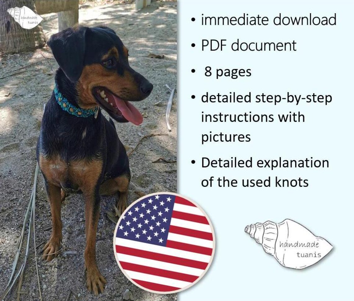 Macramé Dog Collar With Beads – DIY Guide in English | PDF Download - Etsy