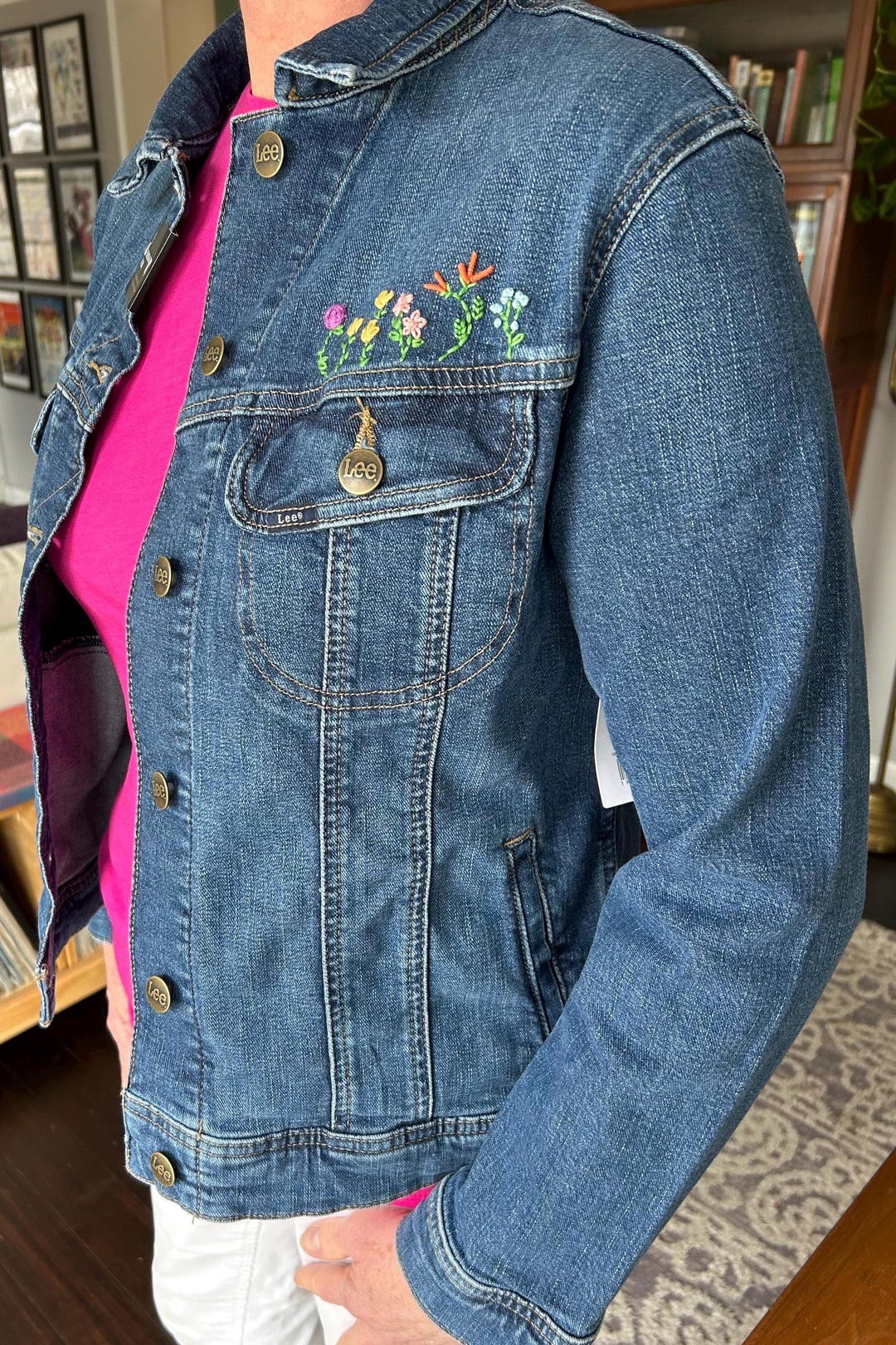 Embroidered Denim Jacket, Jean Jacket With Embroidery, Hand Embroidery ...