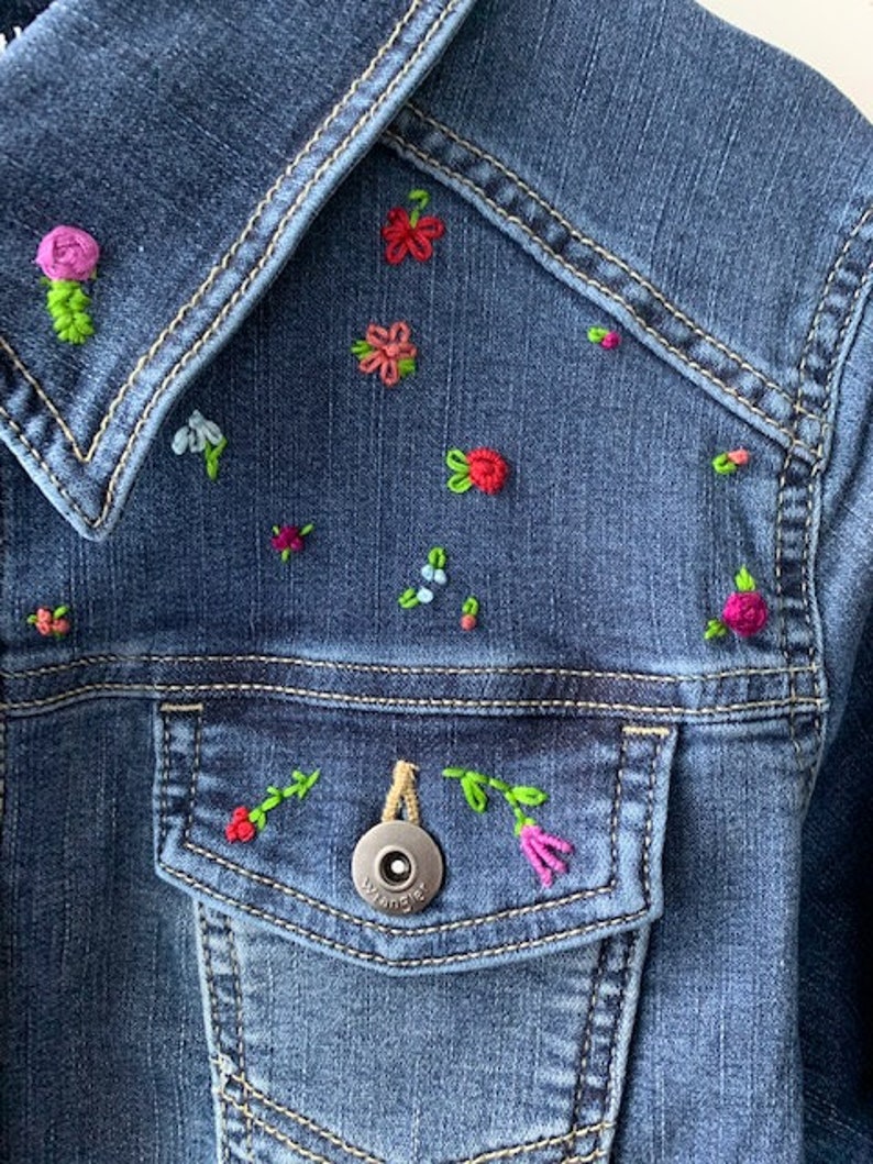 Embroidered Denim Jacket, Jean Jacket With Embroidery, Hand Embroidery ...
