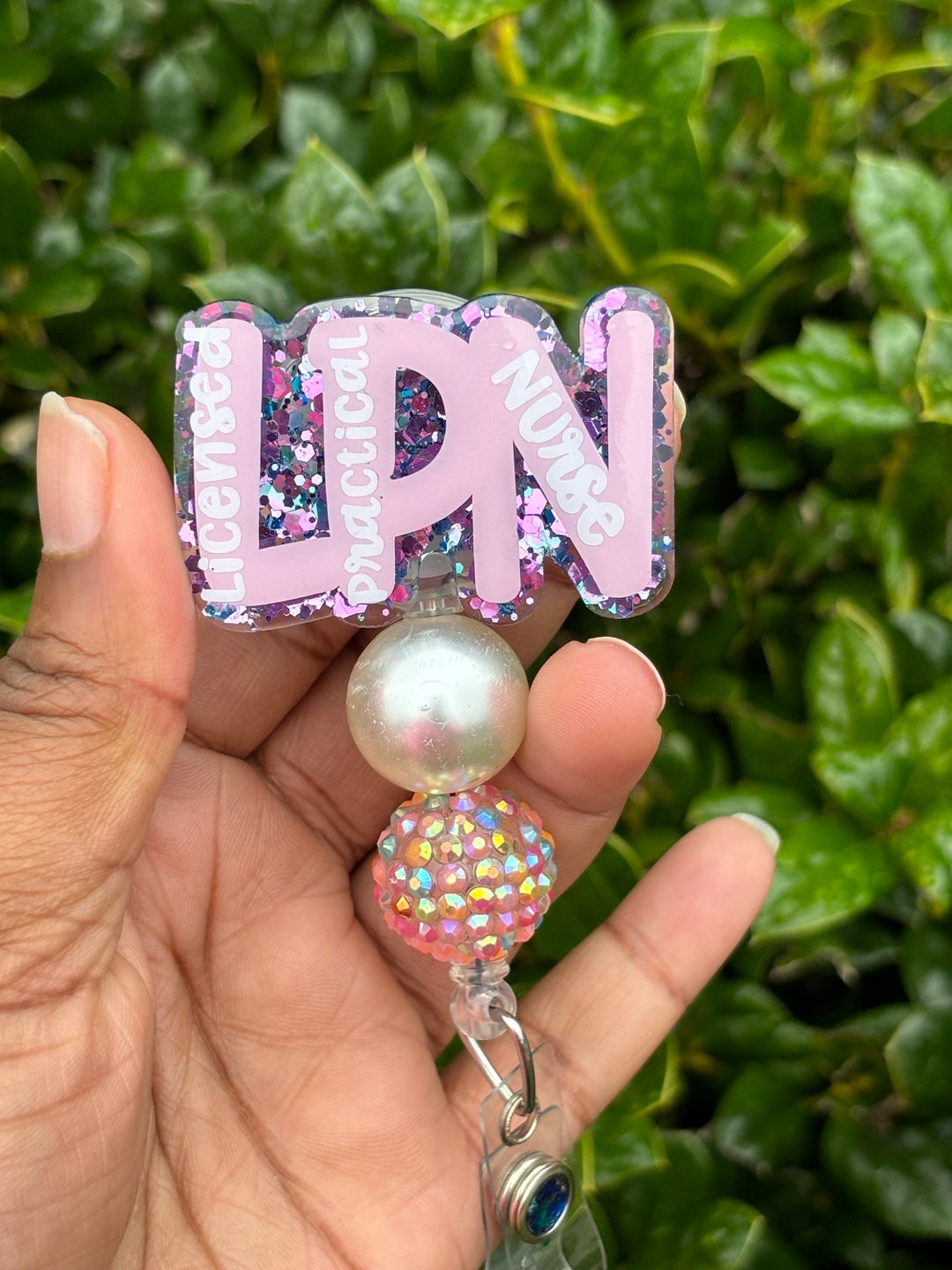 Custom LPN Glitter Badge Reel - Etsy