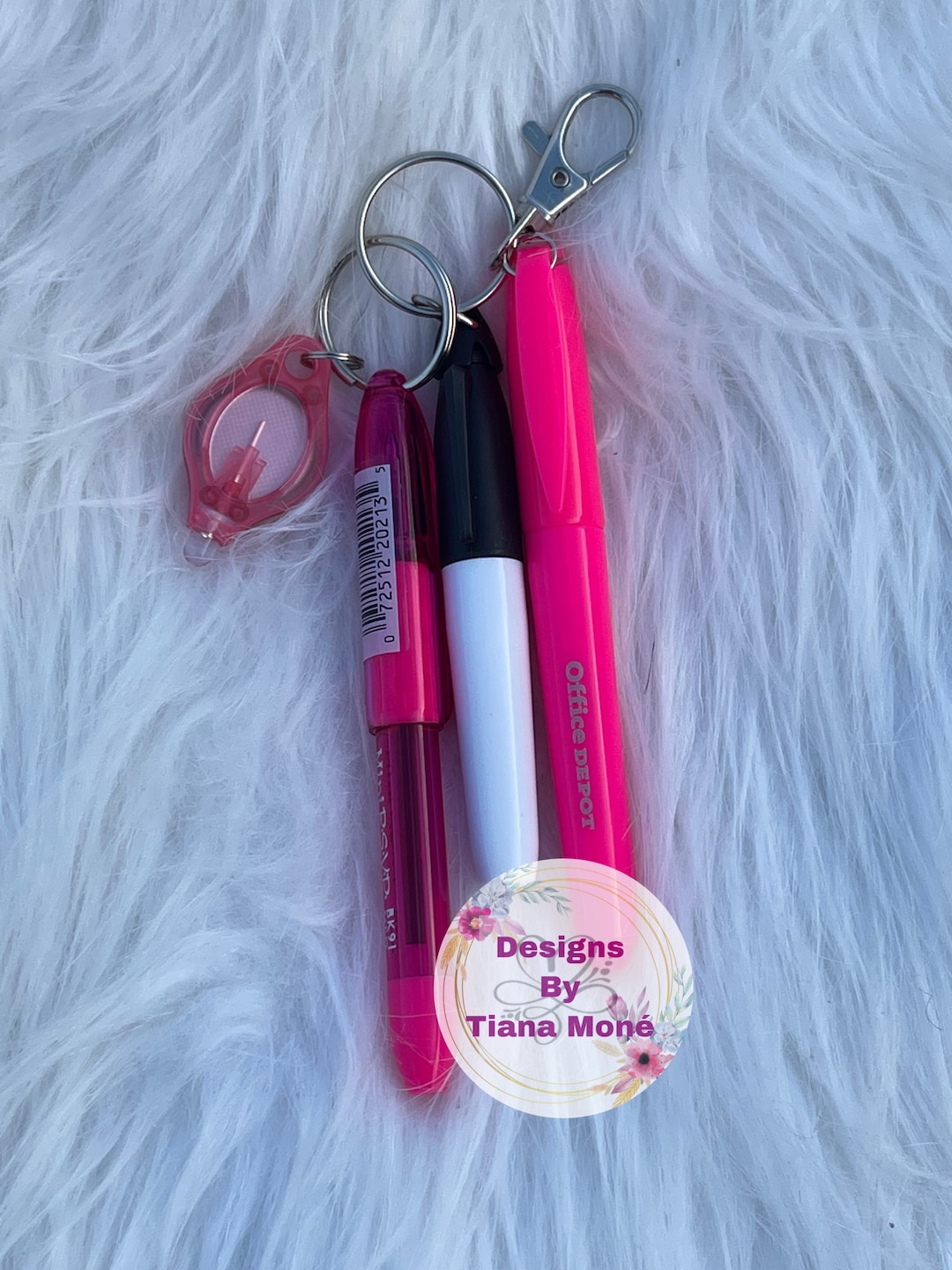 Mini Pen, Mini Marker, Flashlight, Mini Highlighter Keychain Set - Etsy