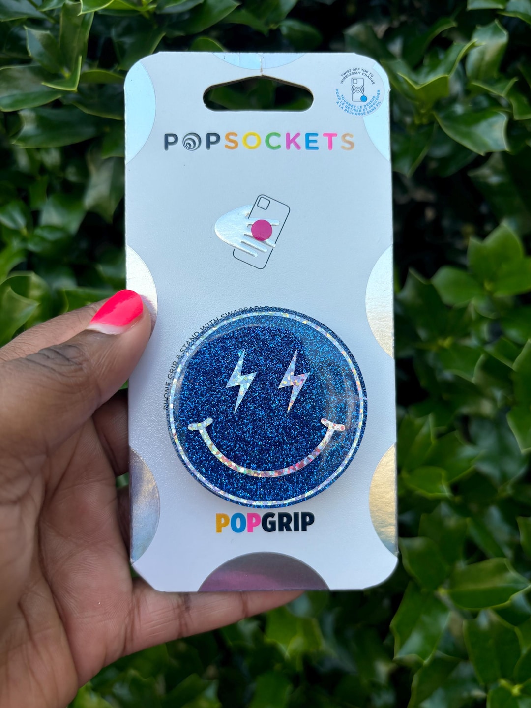 Smiley Face Glitter Popsocket/pop Grip - Etsy