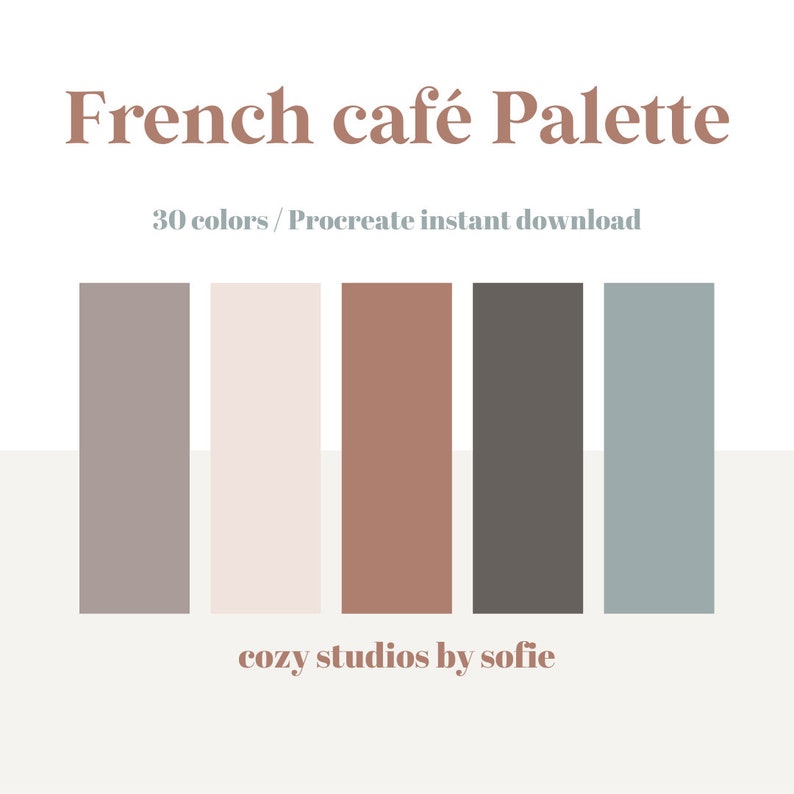 French Cafe Color Palette Color Palettes Procreate Color | Etsy