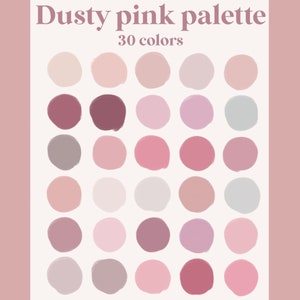 Dusty Pink Color Palette Color Palettes Procreate Color - Etsy
