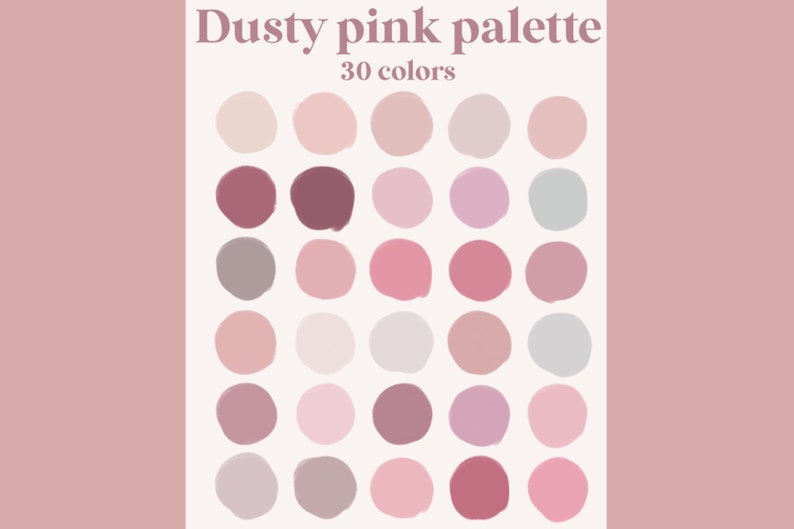 Dusty Pink Color Palette Color Palettes Procreate Color - Etsy