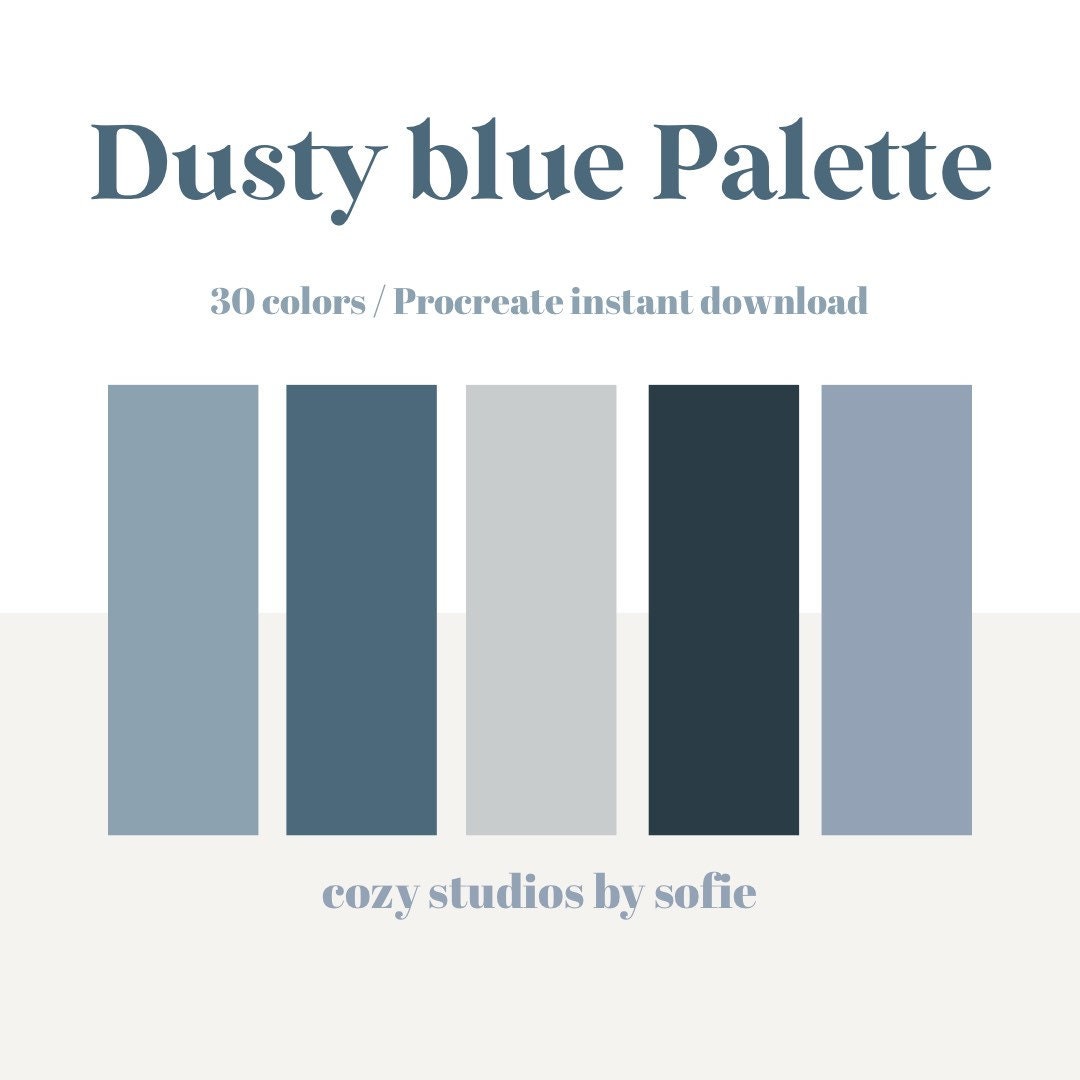 Dusty Blue Color Palette Color Palettes Procreate Color Etsy Polska