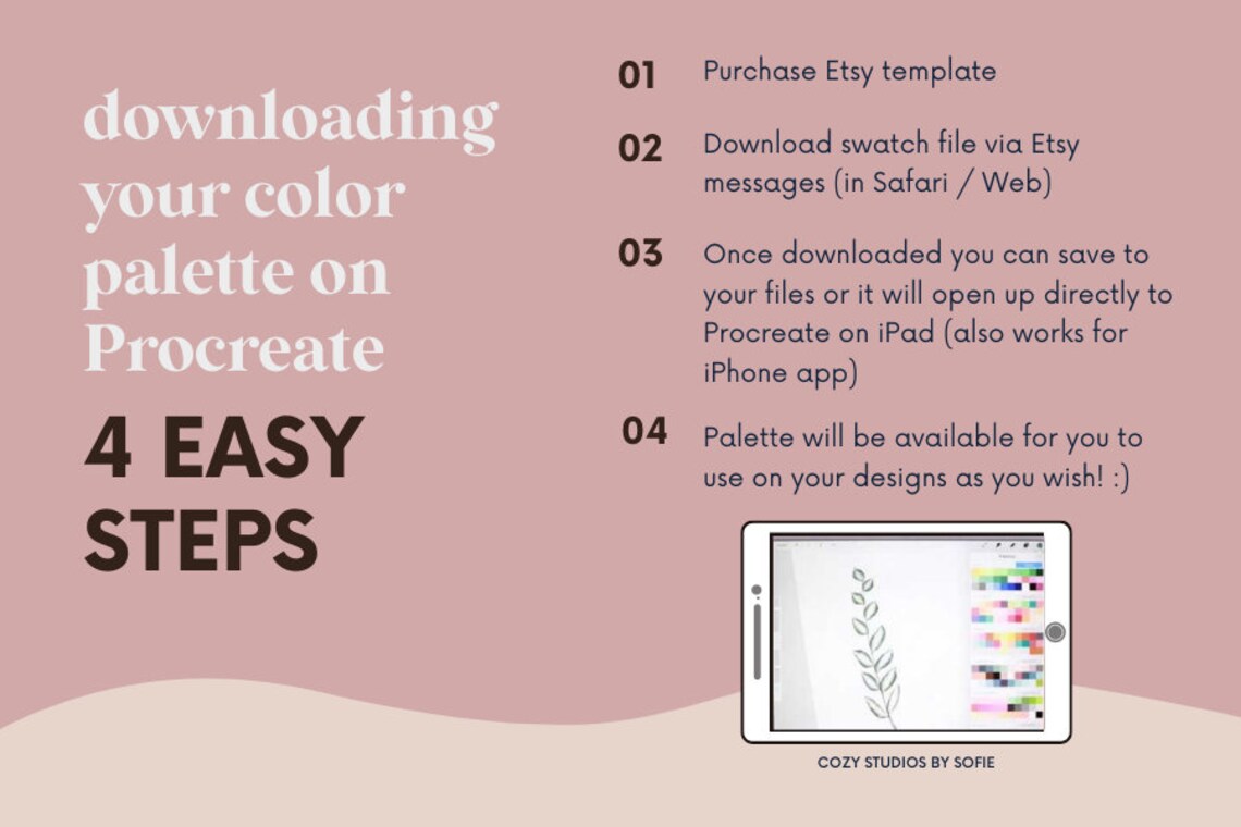 Dusty Pink Color Palette Color Palettes Procreate Color - Etsy