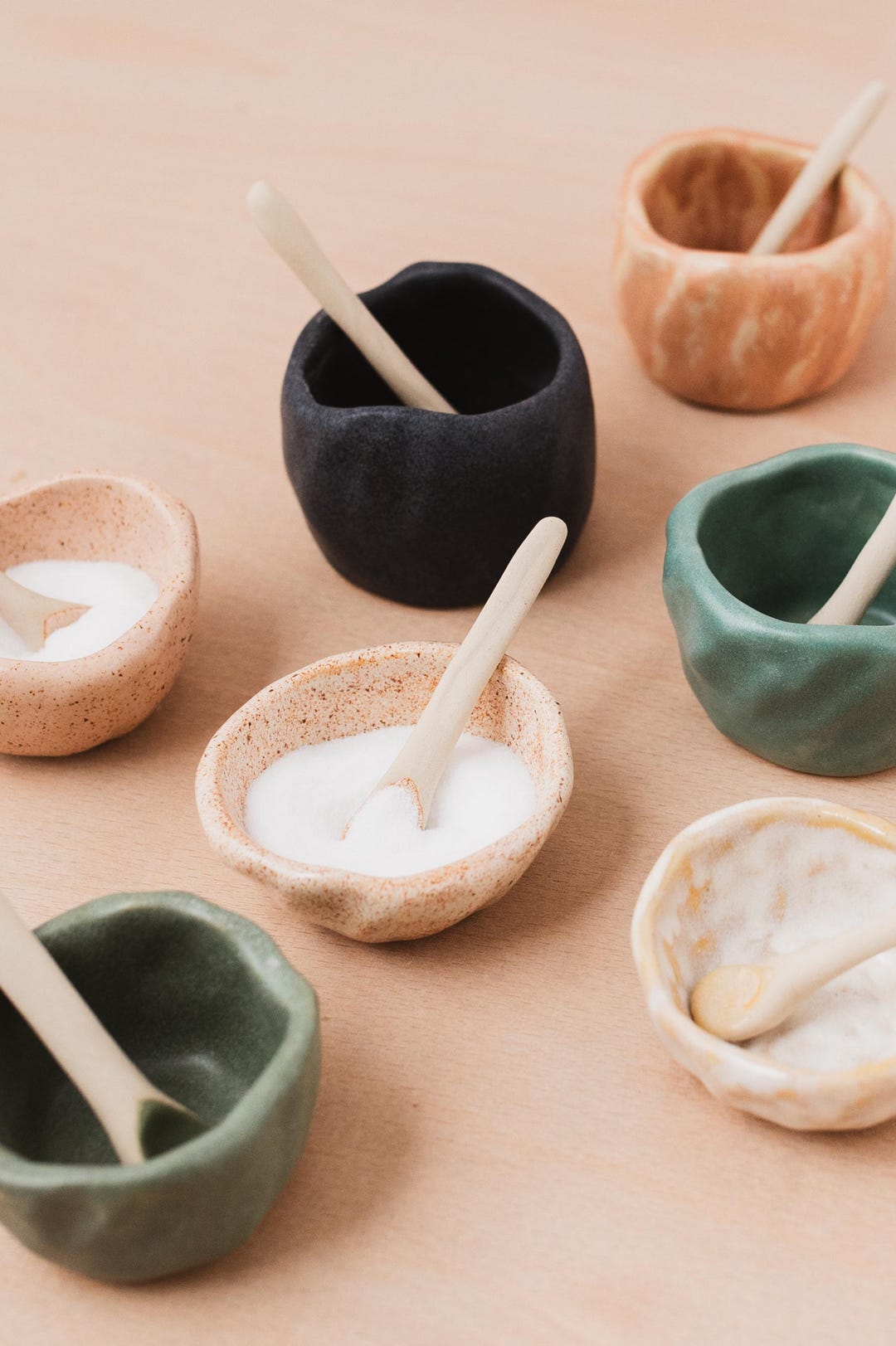 Handmade Ceramic Salt Pot With Mini Spoon: Unique Kitchenware - Etsy