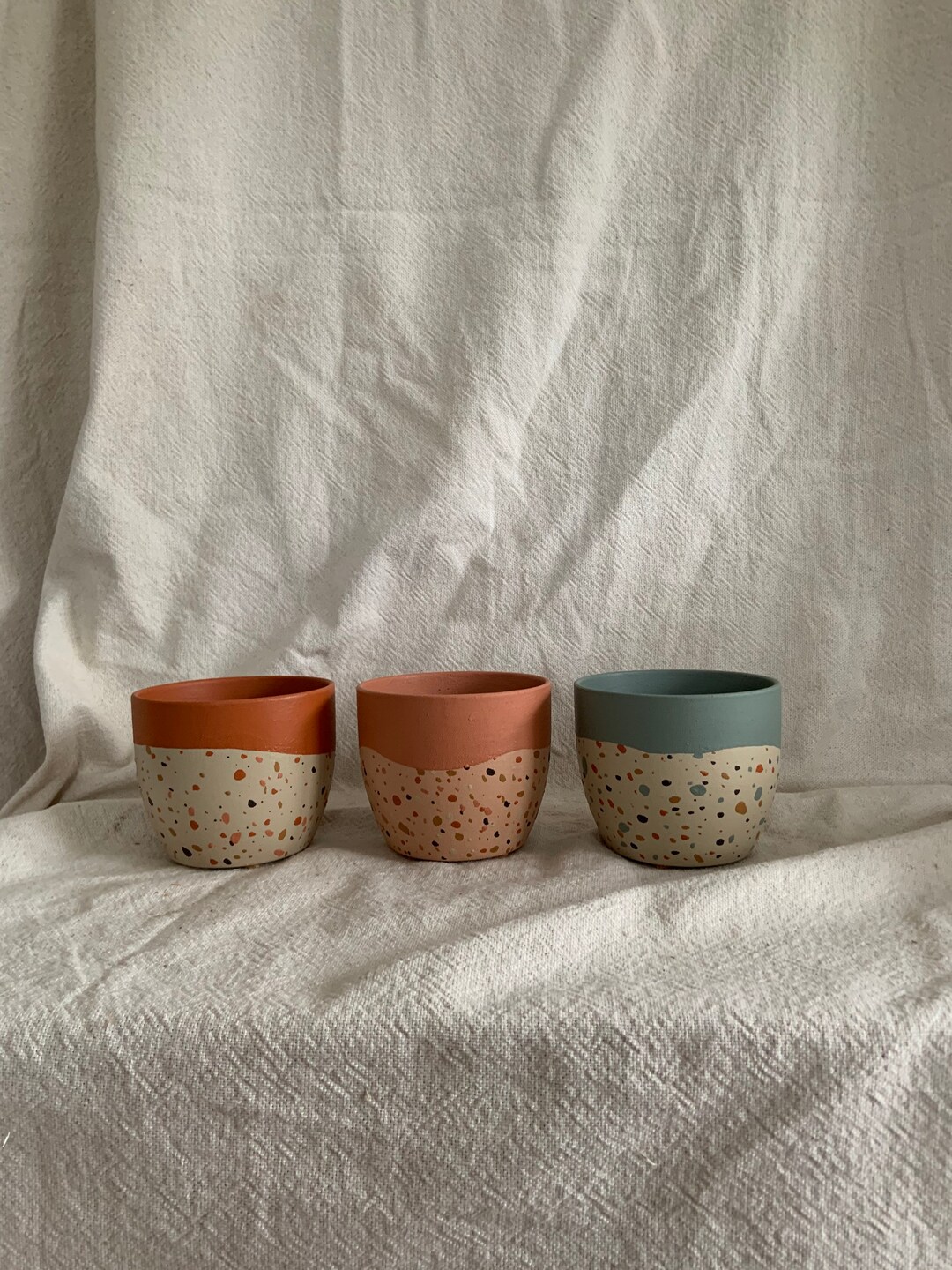 Hand Painted Indoor Plant Pot No Drainage 4 Sizes Matte - Etsy