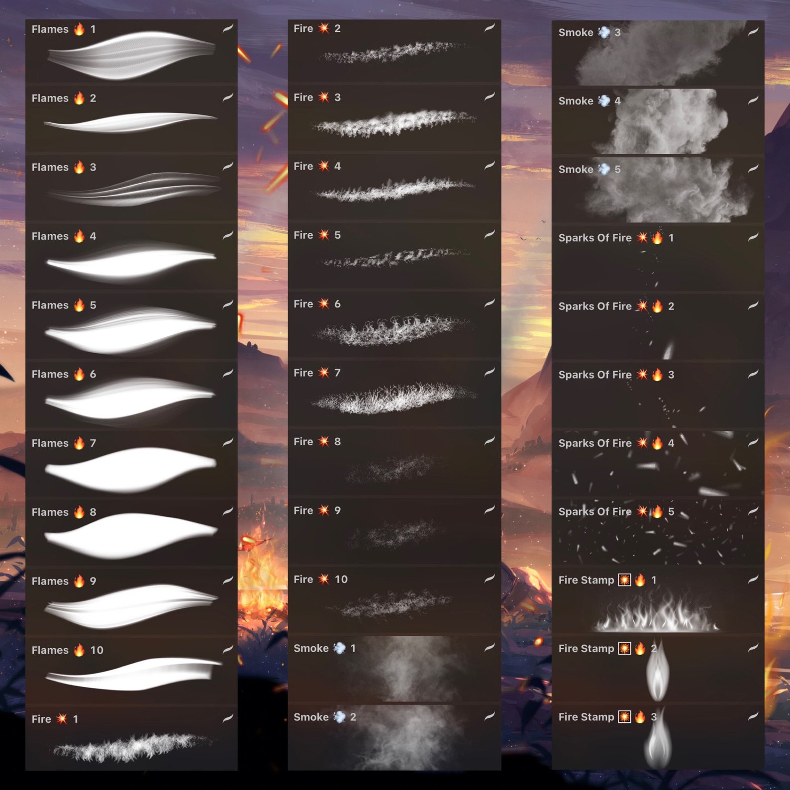 Fire Brush Set for Procreate - Etsy