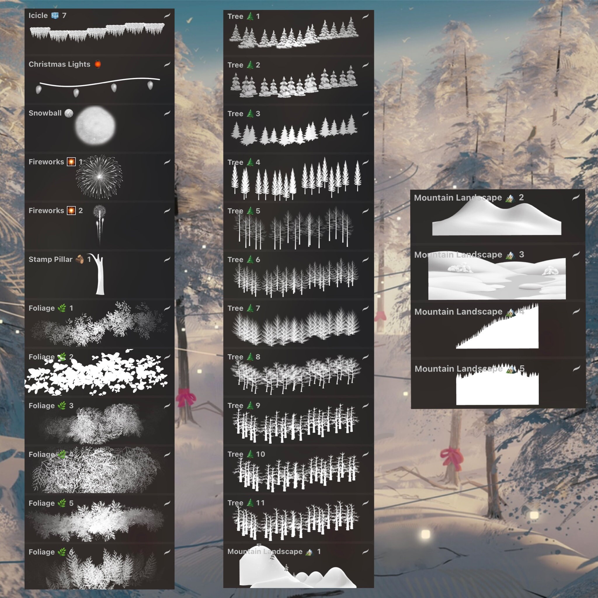 Winter Nature Brush Set for Procreate - Etsy