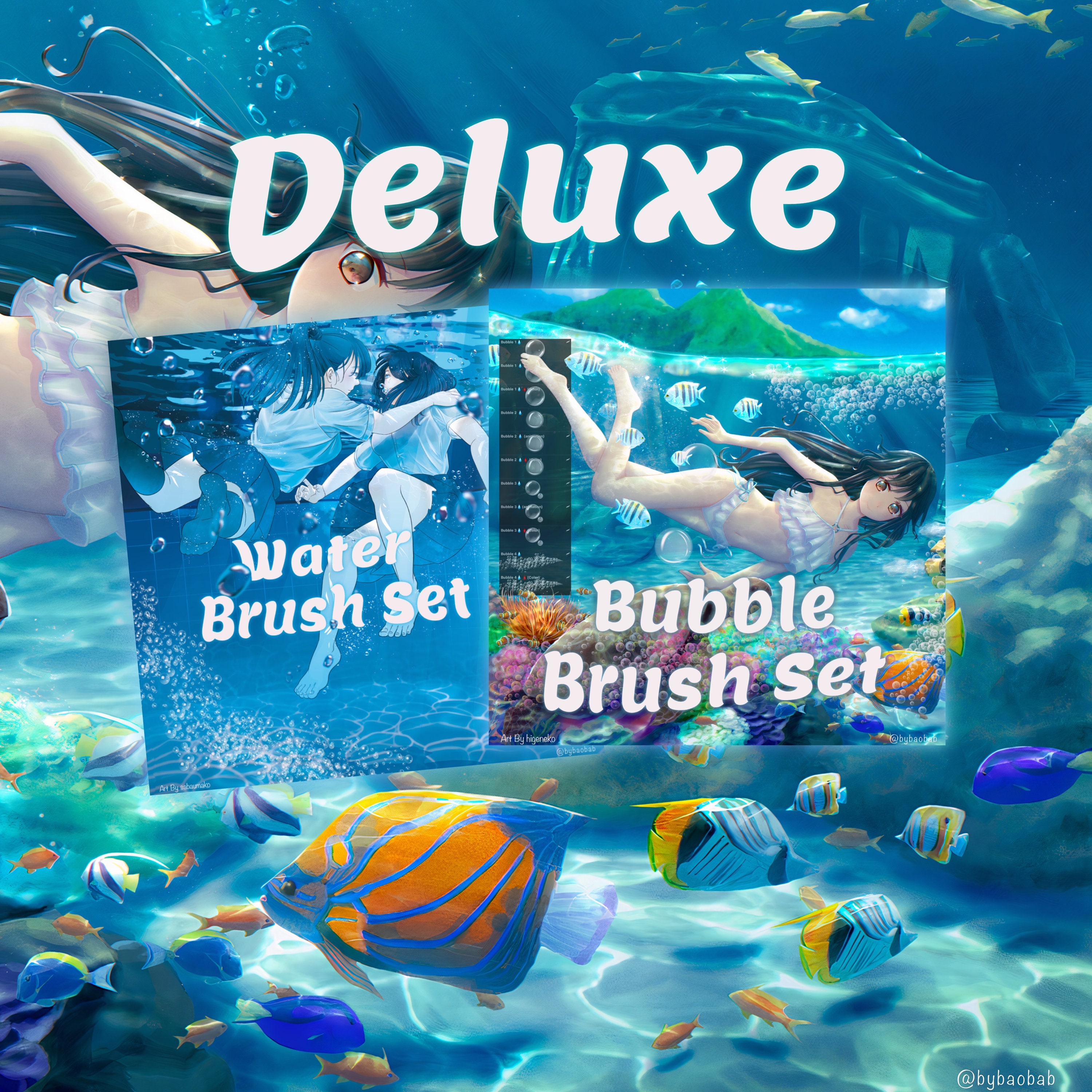 Deluxe Bubble & Water Brush Set for Procreate | Etsy