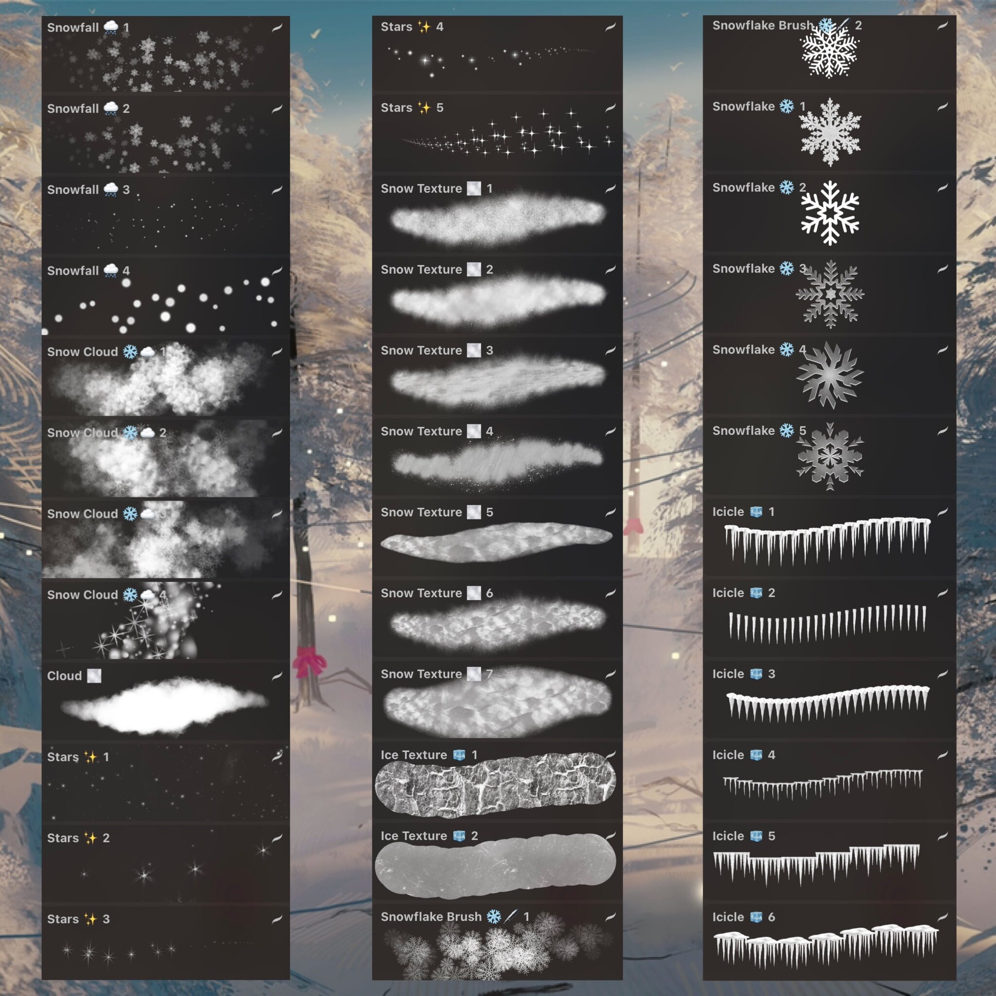 Winter Nature Brush Set for Procreate - Etsy
