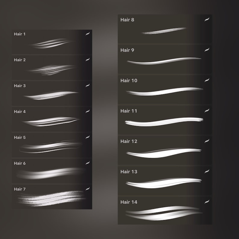 Hair Brush Pack Texture for Procreate - Etsy