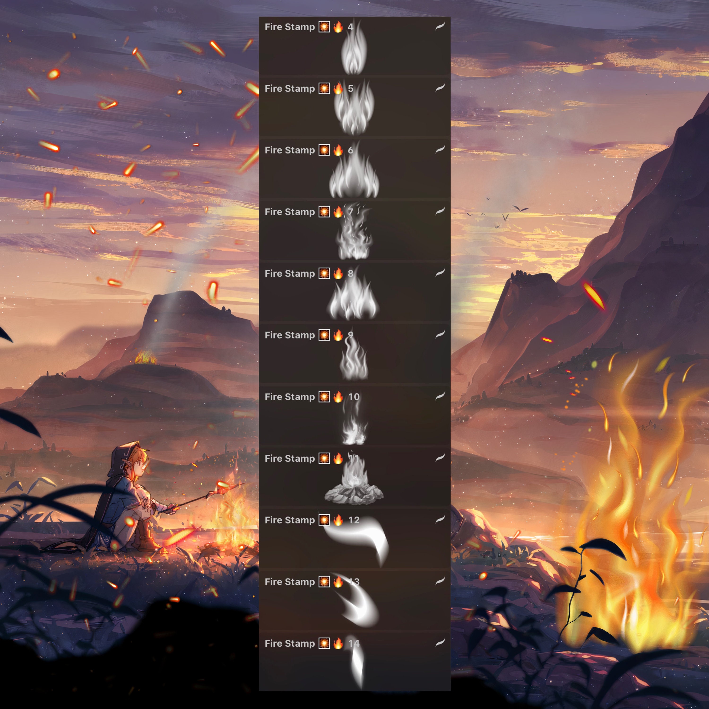 Fire Brush Set for Procreate | Etsy