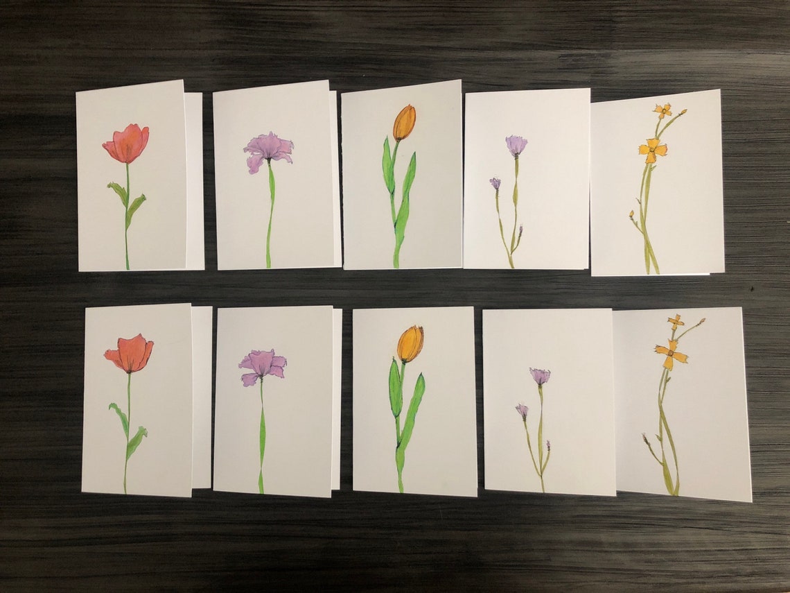 Botanical Cards - Etsy
