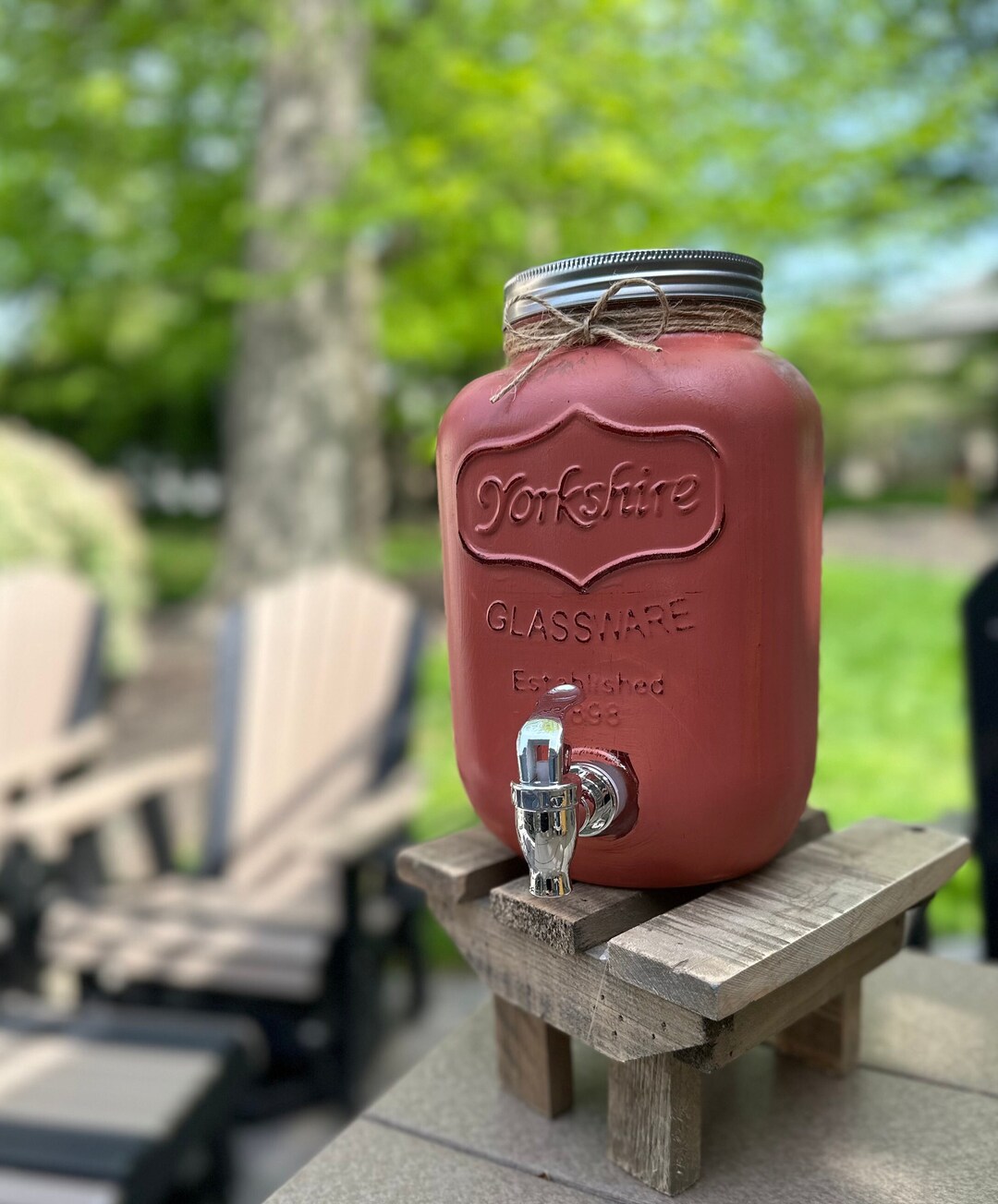 Farmhouse Beverage Dispenser With Stand Rustic Outdoor - Etsy