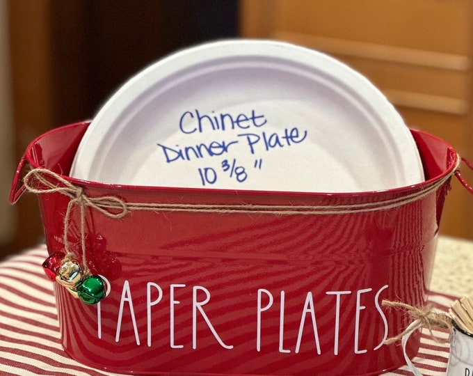 Enamel Metal Paper Plate Farmhouse, Rustic, Outdoors, Outdoor Dining ...