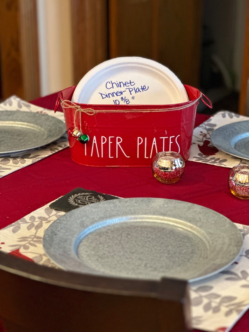 Galvanized Metal Paper Plate Holder: Rustic Farmhouse Holiday Edition ...