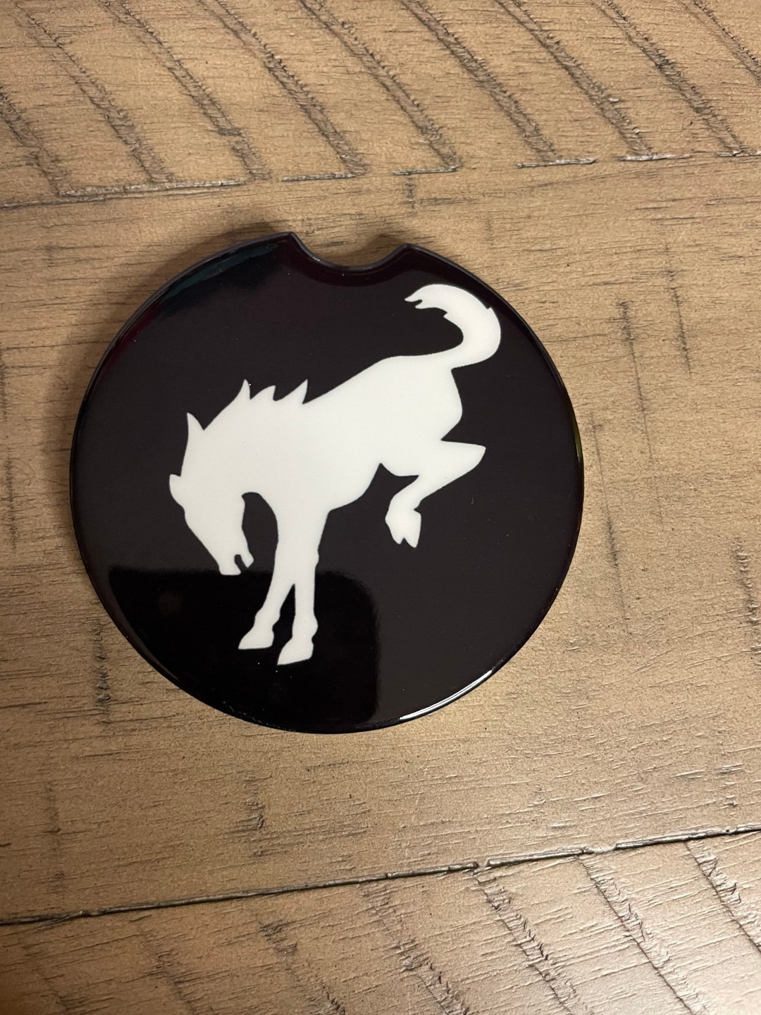 Ford Bronco Ceramic Notched Car Coasters Set of 2 - White Horse Colored ...