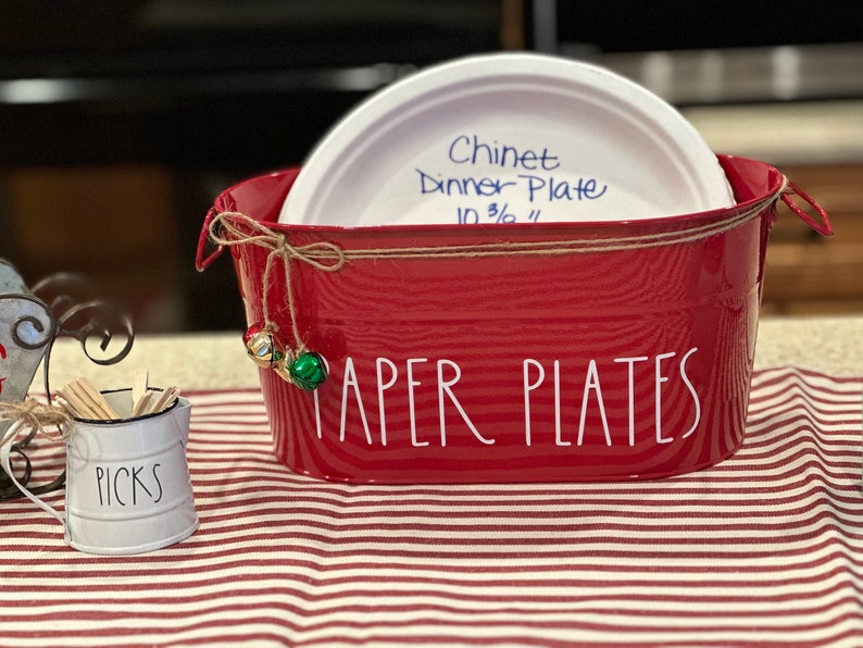 Galvanized Metal Paper Plate Holder: Rustic Farmhouse Holiday Edition ...