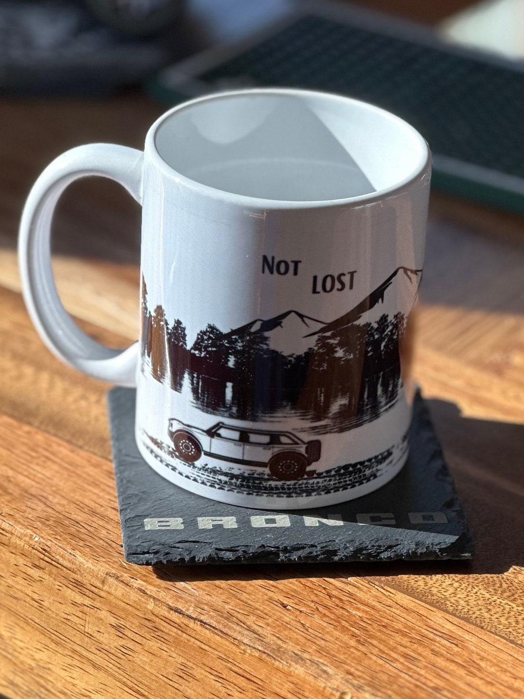Ford Bronco Gift Set - Coffee Mug & Slate Coaster - Design 1 - Etsy