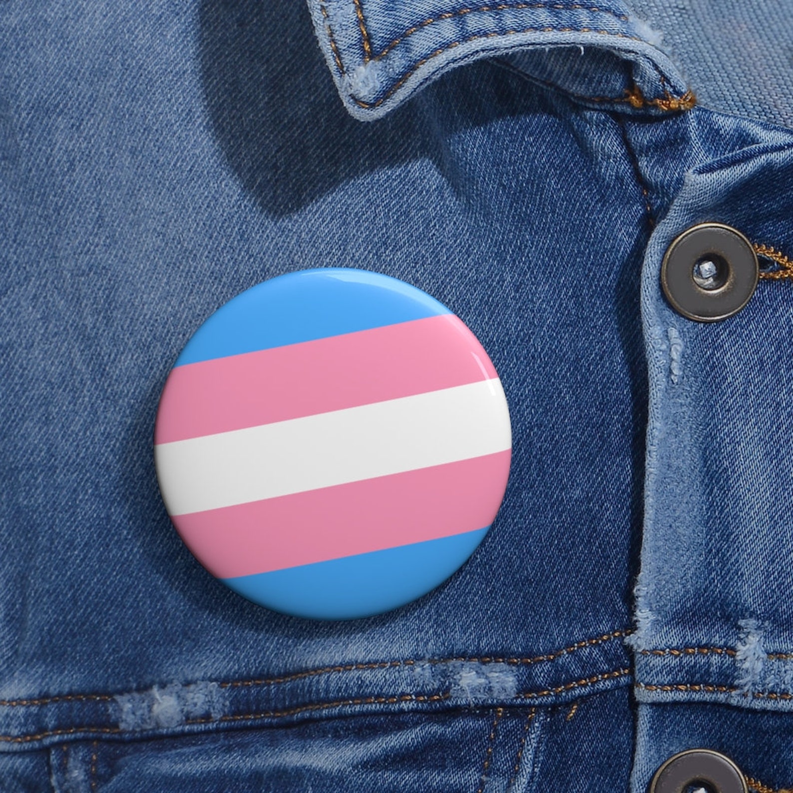 Trans Pin Button Transgender Pinback Button Trans Flag Pin Etsy