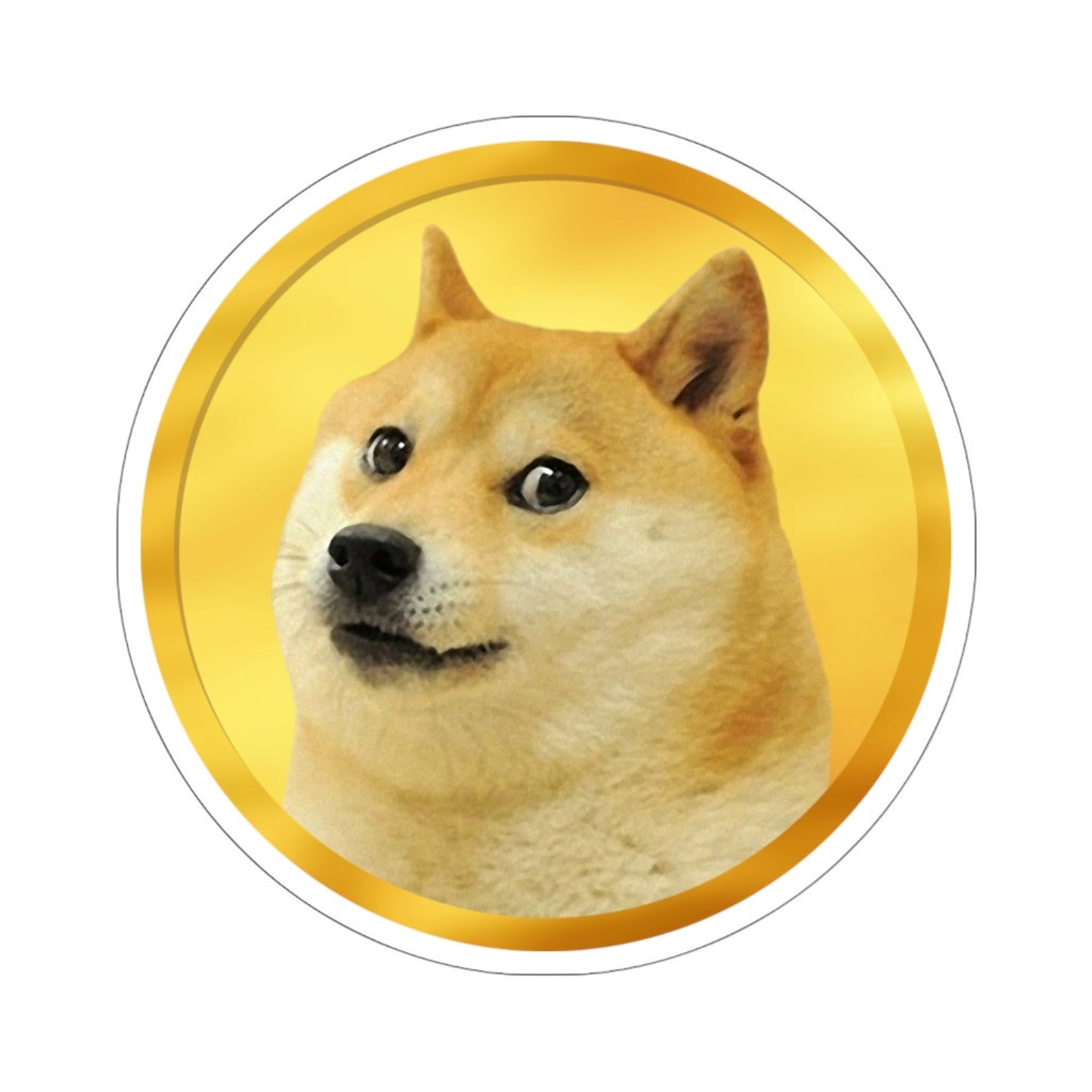 Dogecoin Sticker Dogecoin gold coin sticker Doge sticker | Etsy
