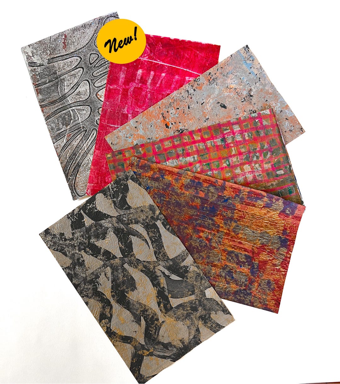 NEW! Gelli 6-pack 5x7" Prints in a Variety of Colors and Designs. for ...