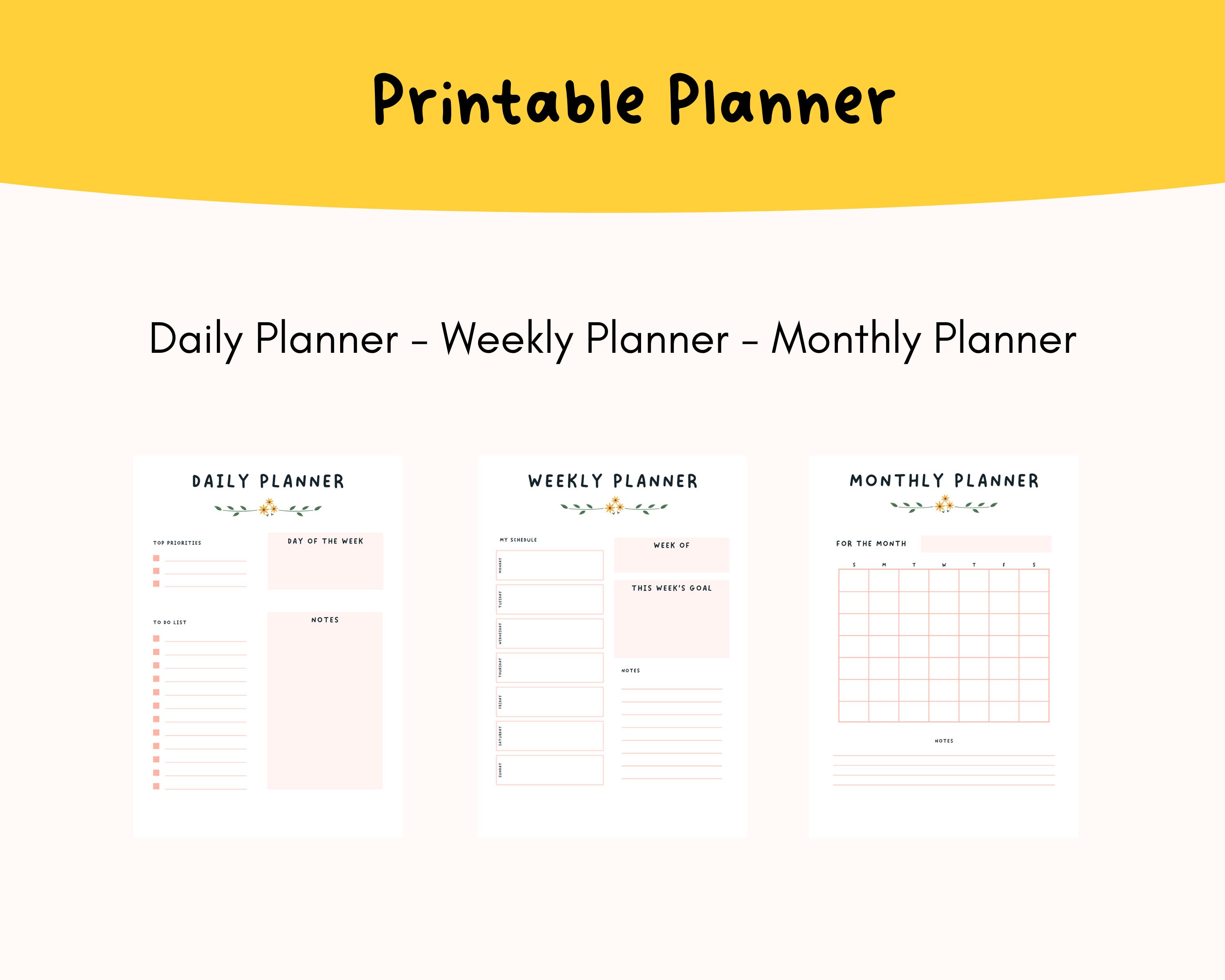 Printable Planner - Minimalist Printable Planner and Organizer - to Do ...