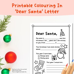 Printable Color in Dear Santa Letter Printable Dear Santa Letter ...