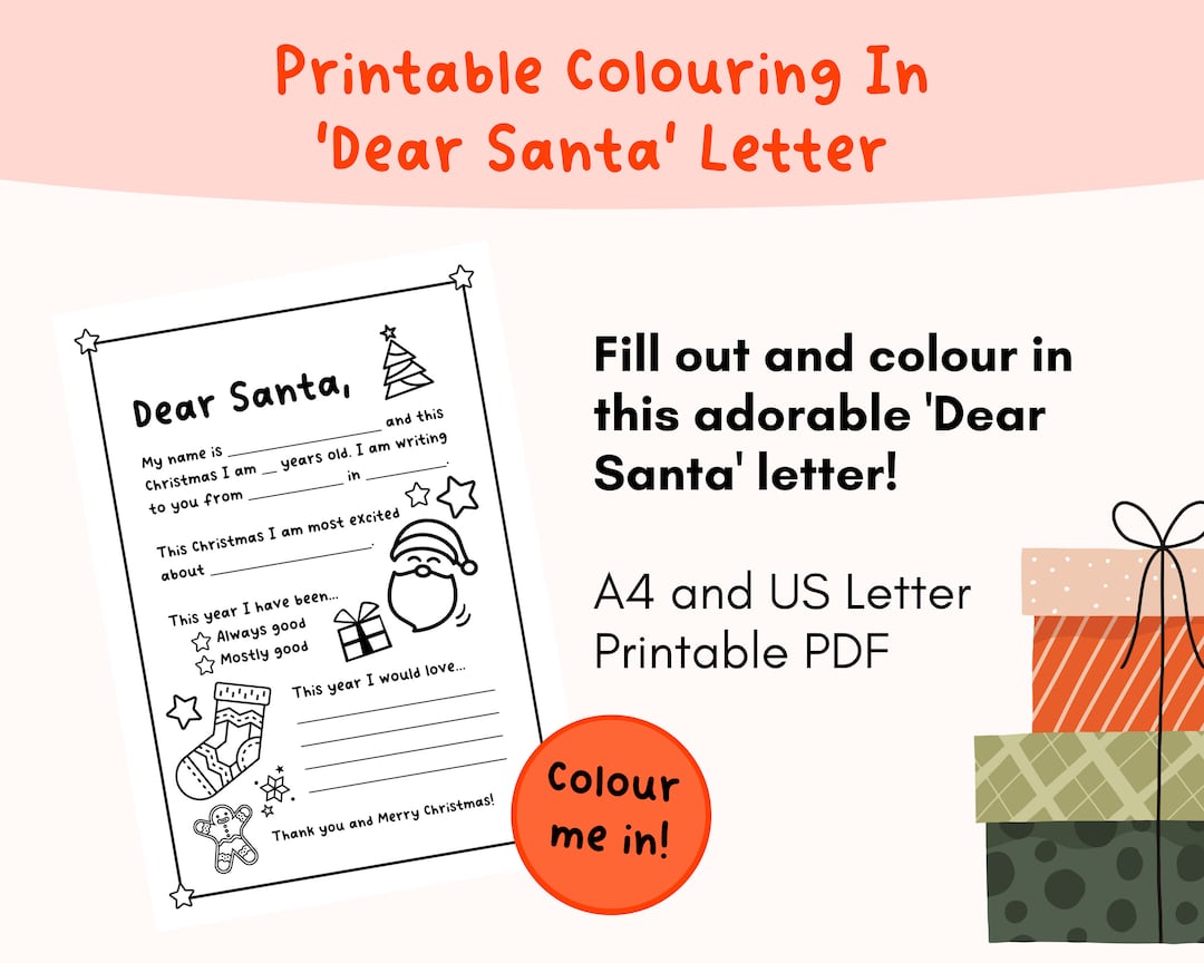 Printable Color in Dear Santa Letter Printable Dear Santa Letter ...