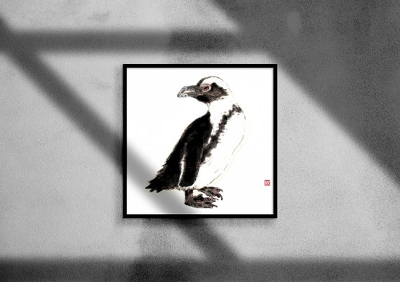 African Penguin Watercolor Wall Art fine Art Print or Digital - Etsy