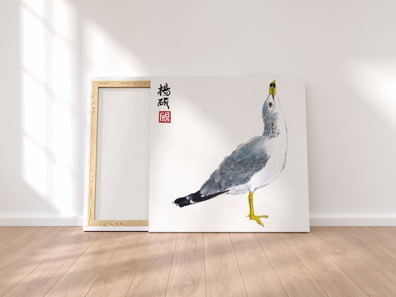 Chinese Painting Seagull Bird Watercolor Art fine Art Print | Etsy