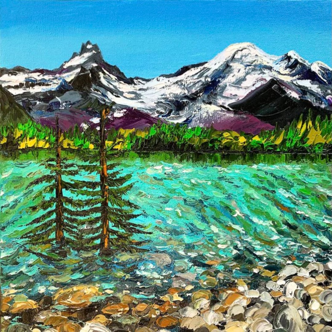 Mount Rainier Painting Original Mountain Landscape Oil Artwork Mount ...