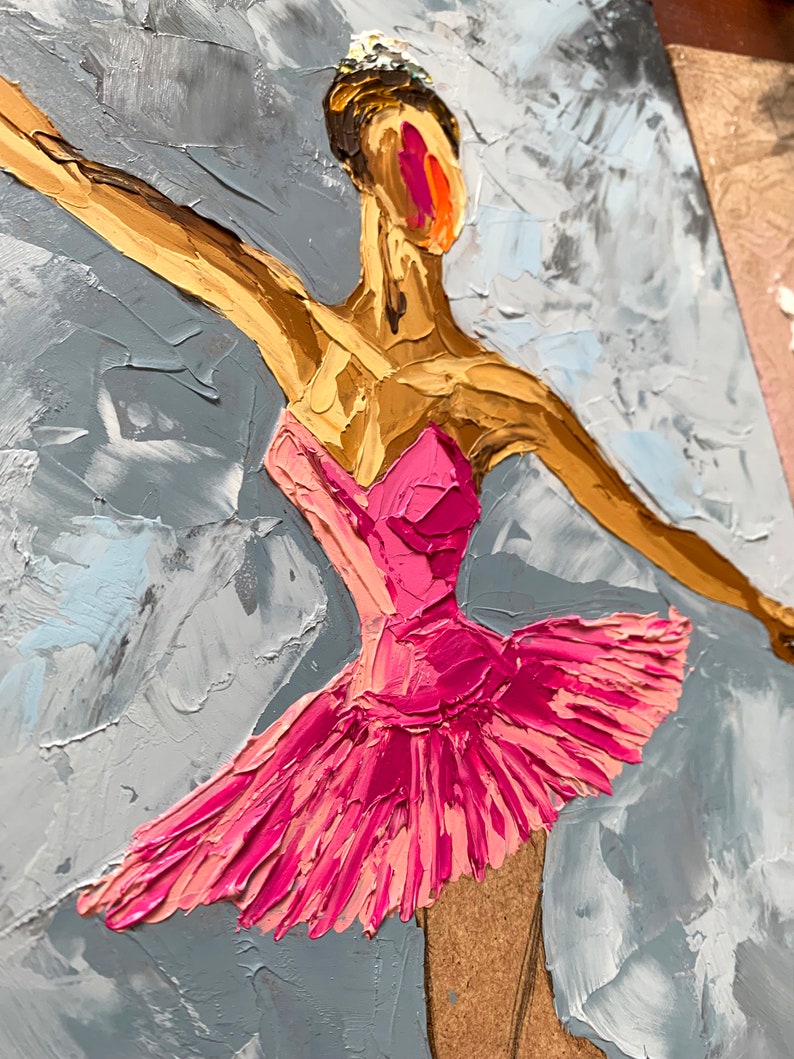 Ballerina Oil Painting Original Ballet Dancer Artwork Impasto Ballerina ...