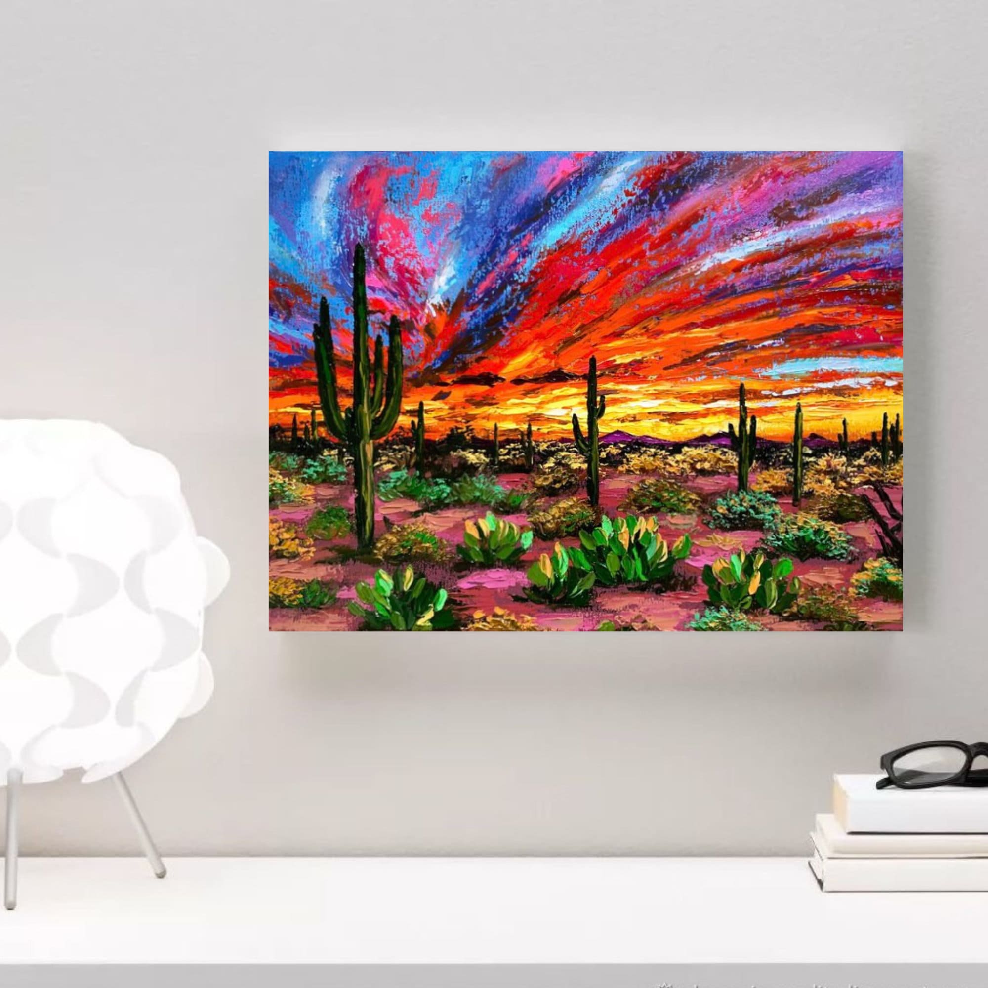 Colorful Arizona Oil Painting Original Large Tucson Canvas Artwork ...