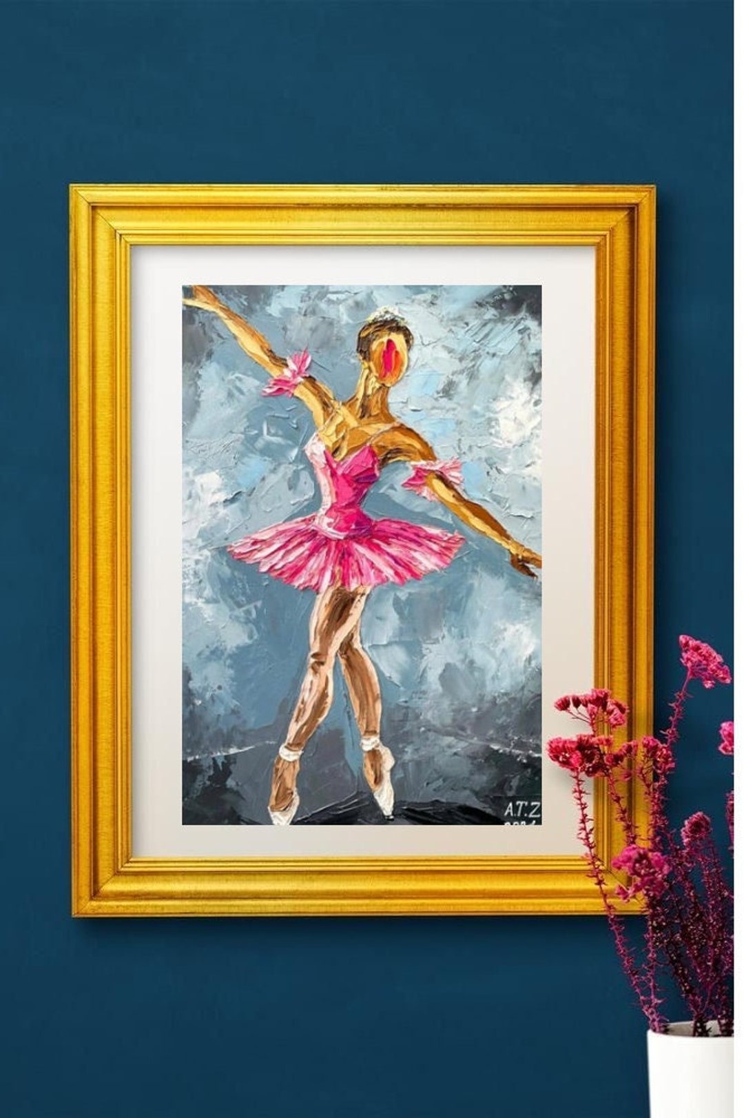 Ballerina Oil Painting Original Ballet Dancer Artwork Gift Impasto ...