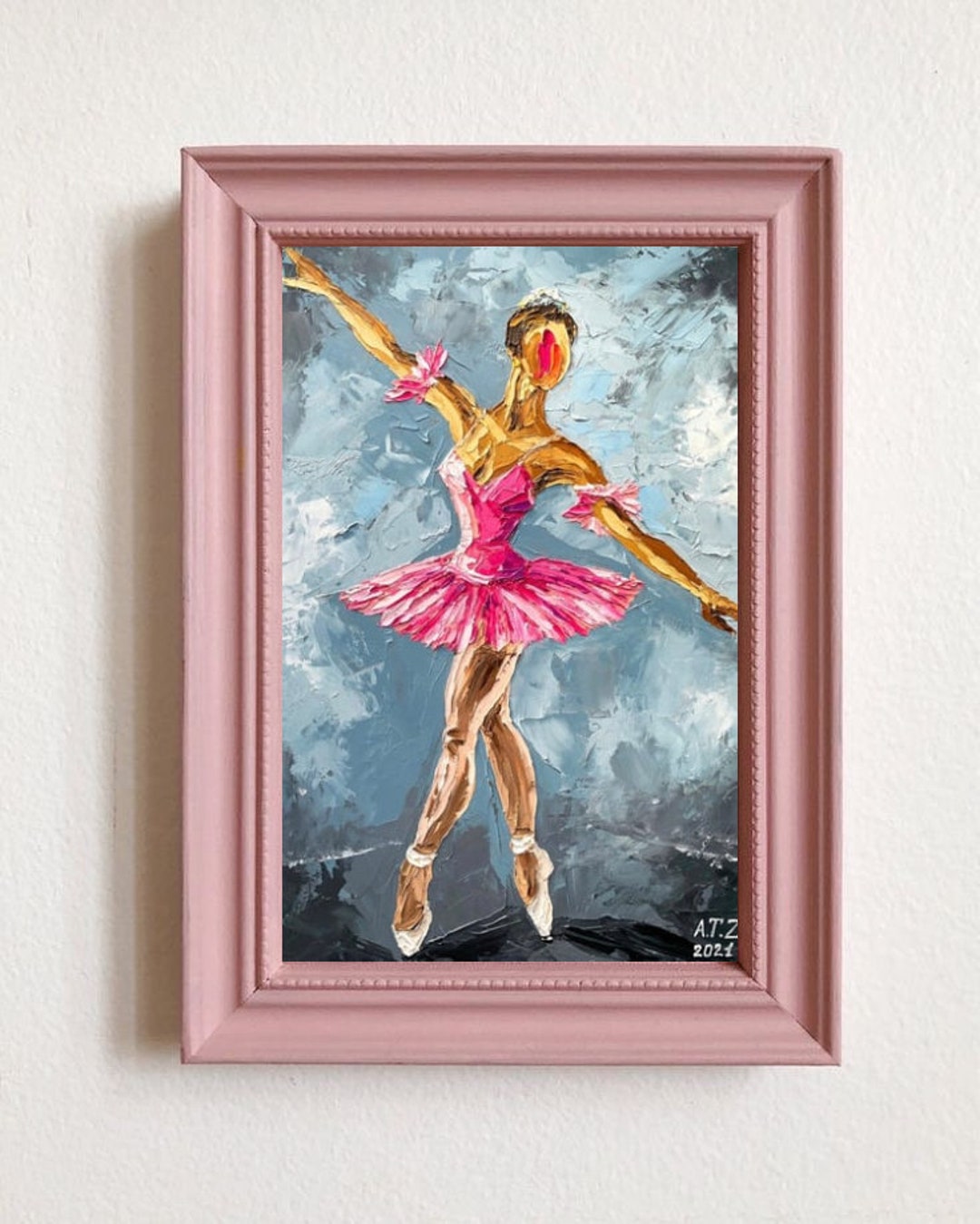 Ballerina Oil Painting Original Ballet Dancer Artwork Impasto Ballerina ...