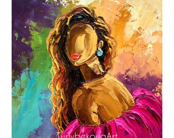 Faceless Lady Painting - Etsy